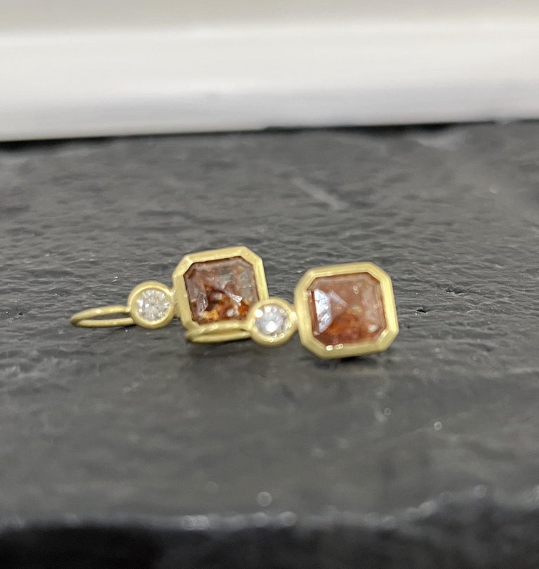 Faye Kim 18 Karat Gold Blush-Colored Milky and White Diamond Hinge ...