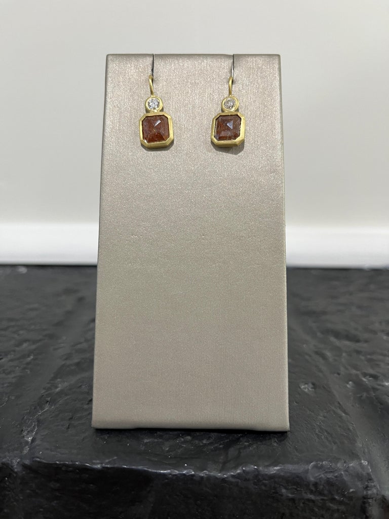 Faye Kim 18 Karat Gold Blush-Colored Milky and White Diamond Hinge ...