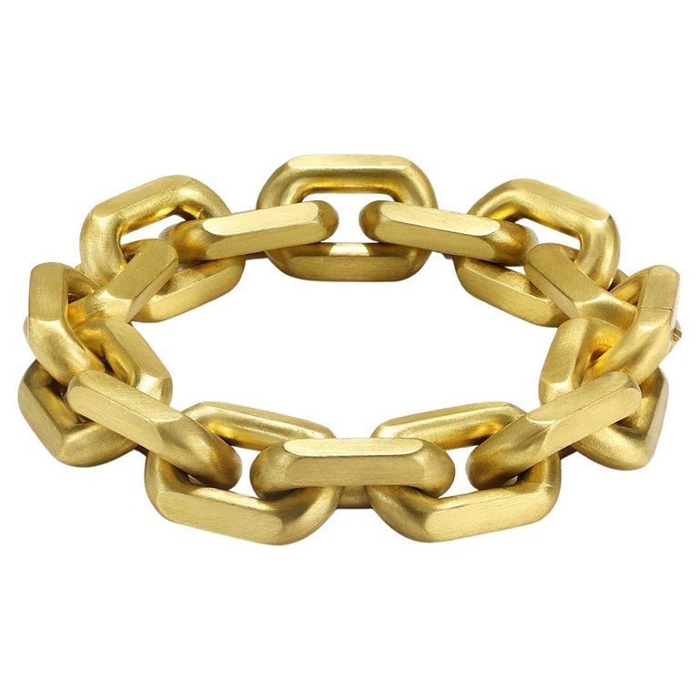 Faye Kim 18 Karat Gold Knife Edge Link Bracelet For Sale at 1stDibs