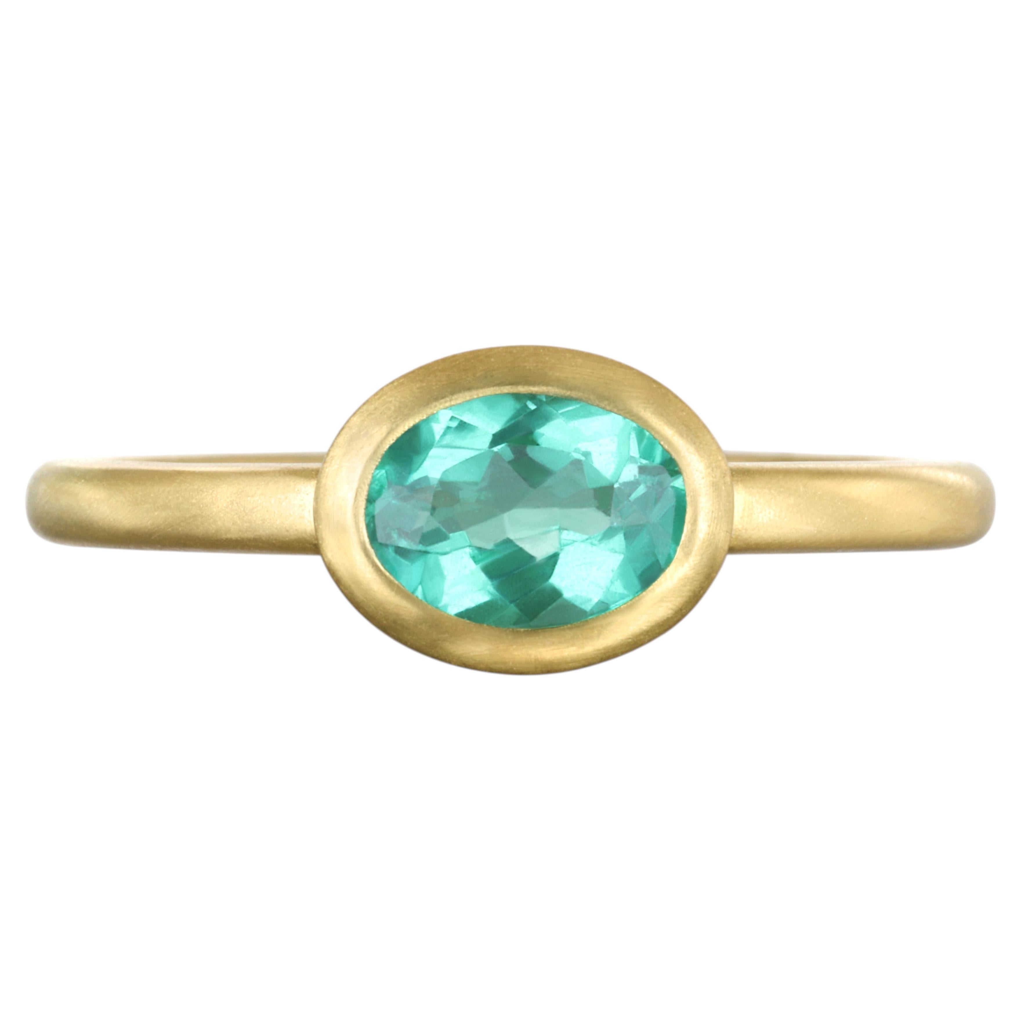 Faye Kim 18 Karat Gold Pear-Shaped Paraiba Tourmaline Single Stone ...