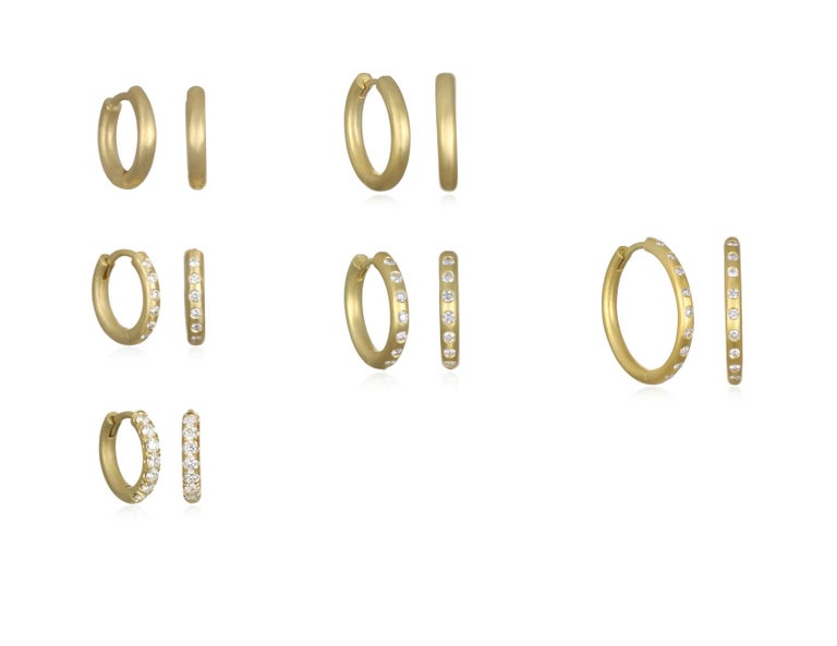 Faye Kim 18 Karat Gold Chunky Huggy Hoops at 1stDibs