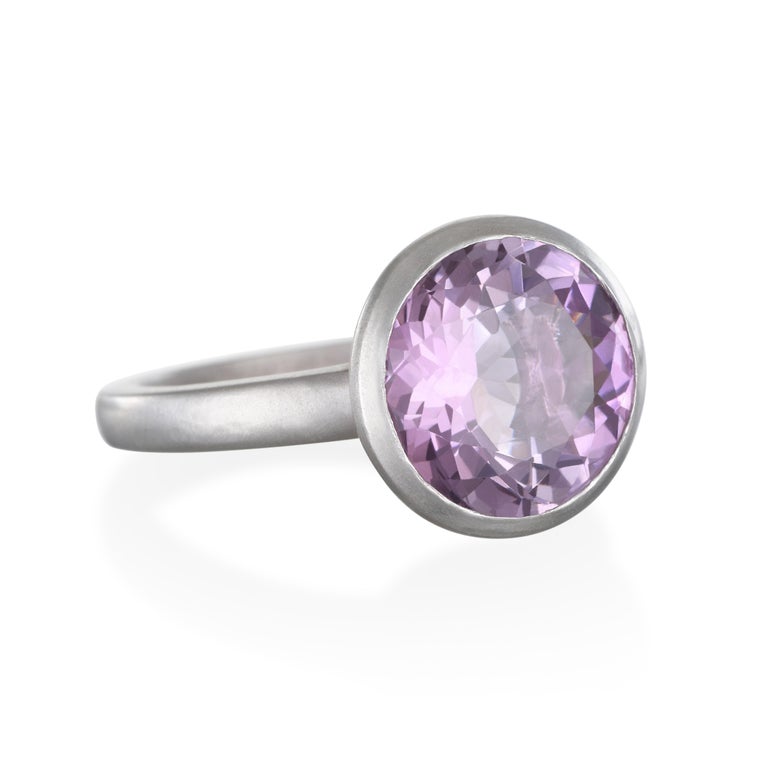 Faye Kim Platinum Purple Scapolite Cocktail Ring at 1stDibs