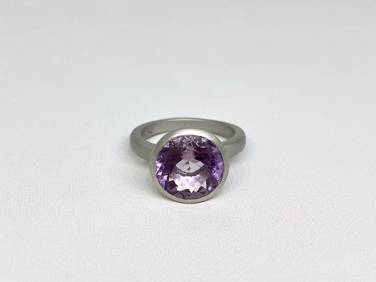 Faye Kim Platinum Purple Scapolite Cocktail Ring at 1stDibs