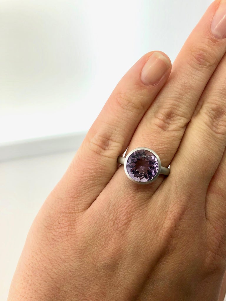 Faye Kim Platinum Purple Scapolite Cocktail Ring at 1stDibs