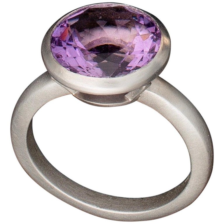 Faye Kim Platinum Purple Scapolite Cocktail Ring at 1stDibs