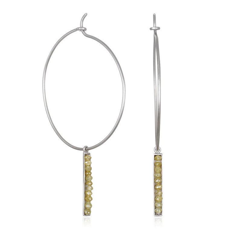 Faye Kim Signature Platinum Wire Hoops For Sale at 1stDibs
