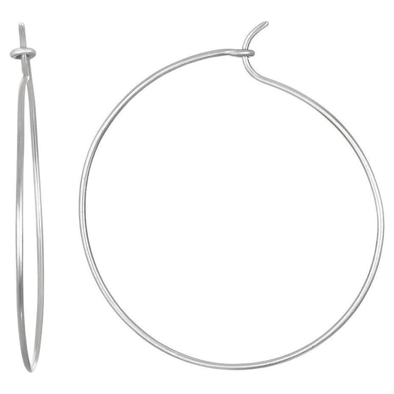Faye Kim Signature Platinum Wire Hoops For Sale at 1stDibs