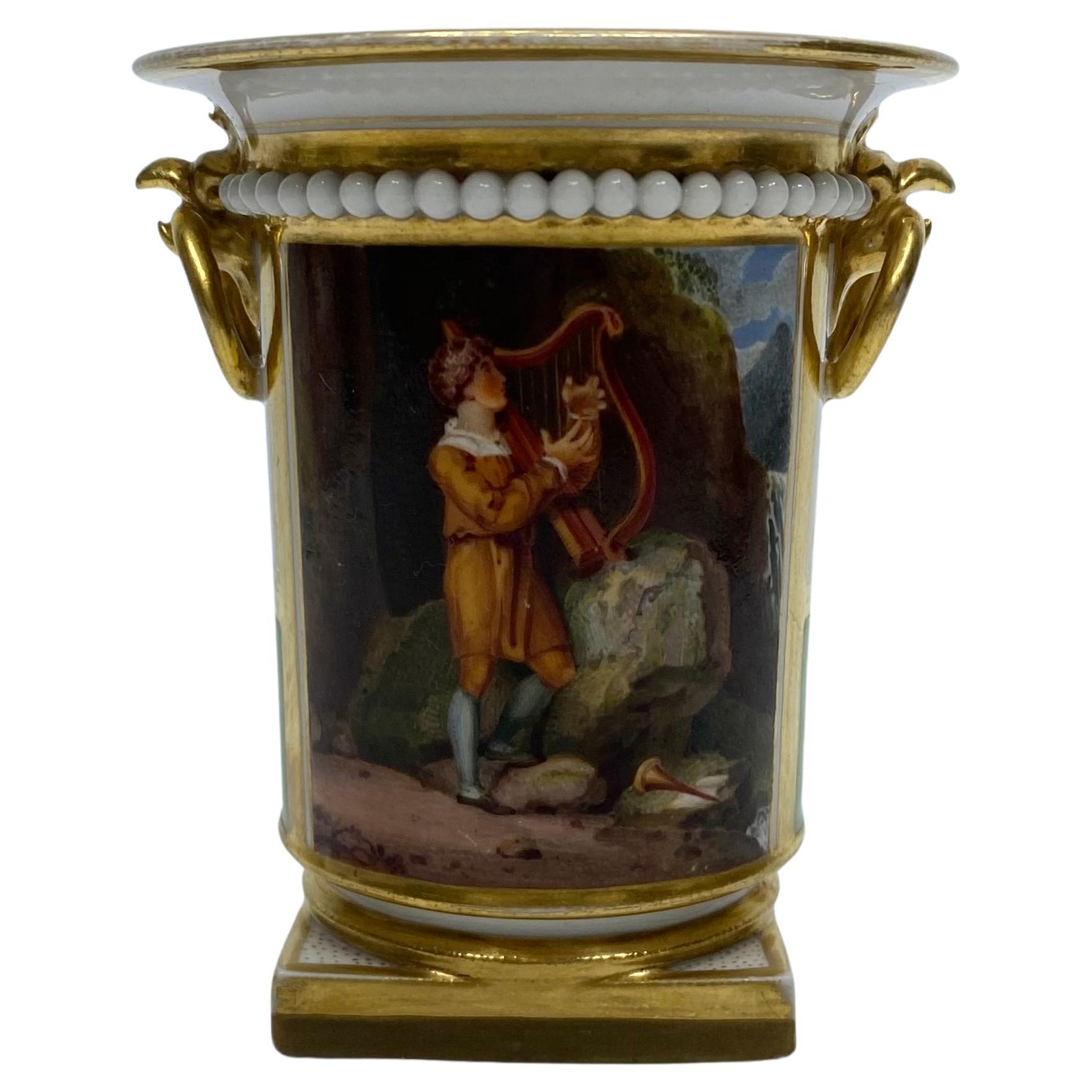 FBB Worcester porcelain vase, ‘The Minstrel’, c. 1815. Thomas Baxter ...