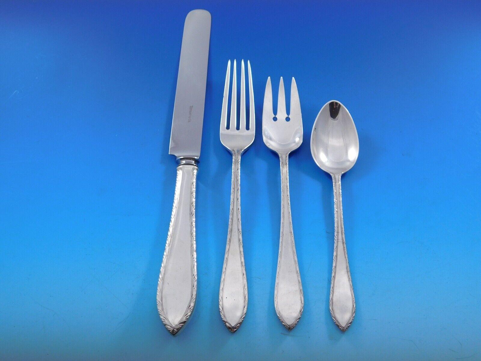 Feather Edge by Tiffany Sterling Silver Flatware Set for 8 Service 88 pcs Dinner For Sale at 1stDibs