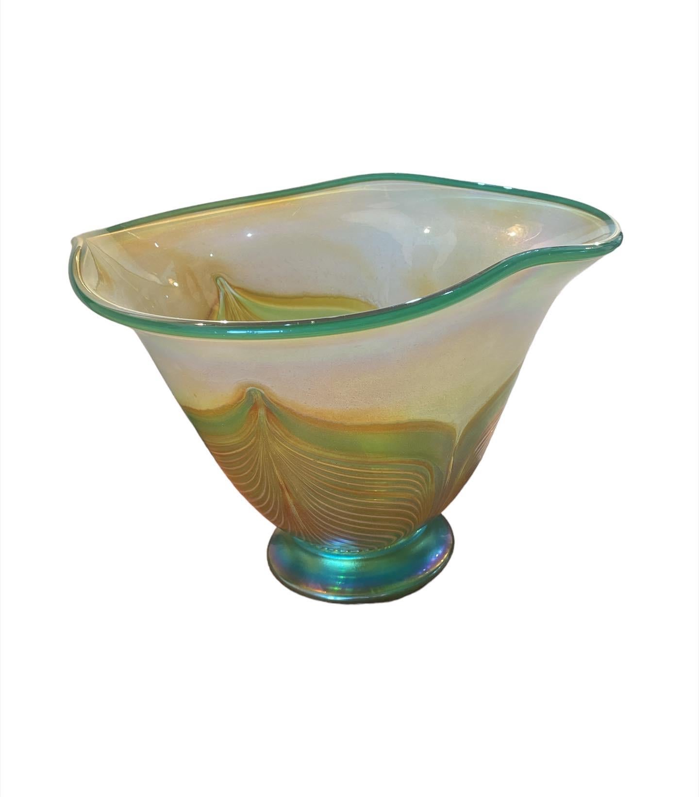Feathered Art Glass Signed by Igor Muller at 1stDibs