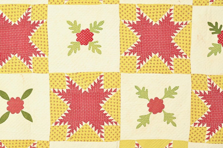 Feathered Stars Quilt For Sale at 1stDibs