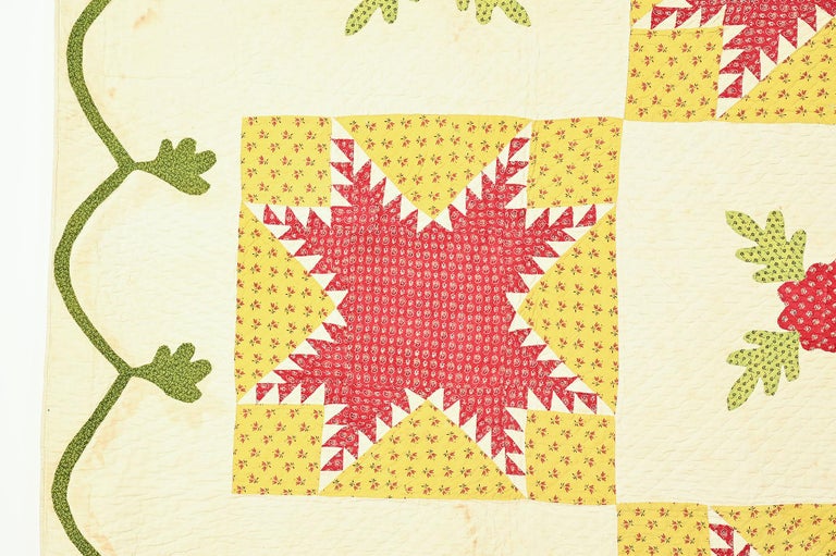 Feathered Stars Quilt For Sale at 1stDibs