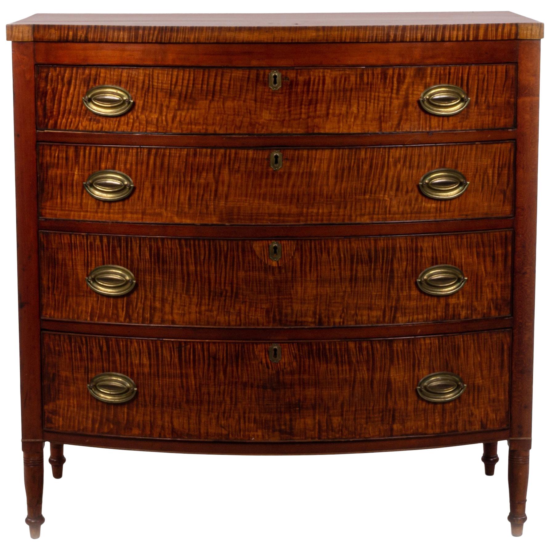Federal Bowed Front Mahogany Chest of Drawers For Sale at 1stDibs ...