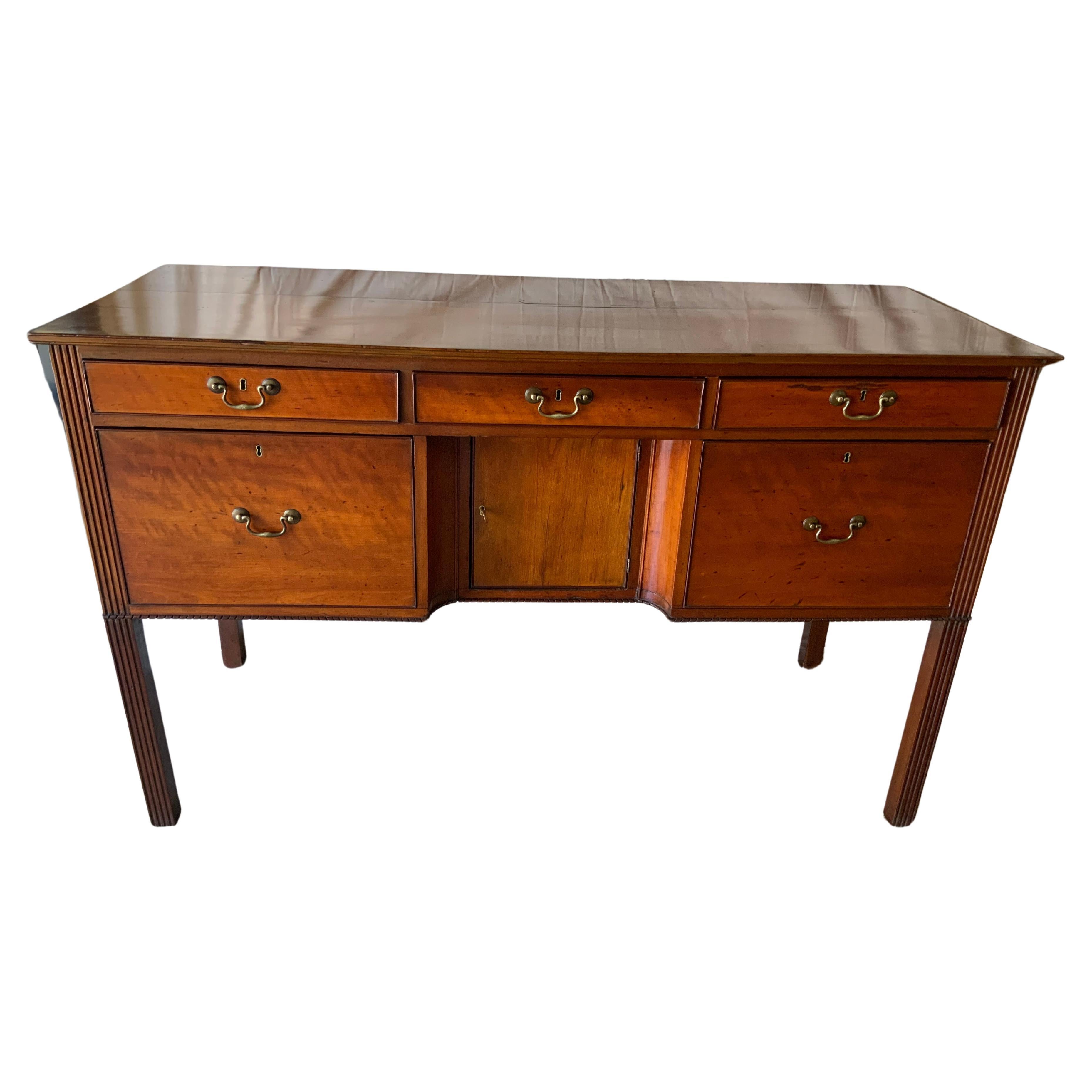 Vintage Federal Style Figured Mahogany Huntboard with Brass Hardware ...