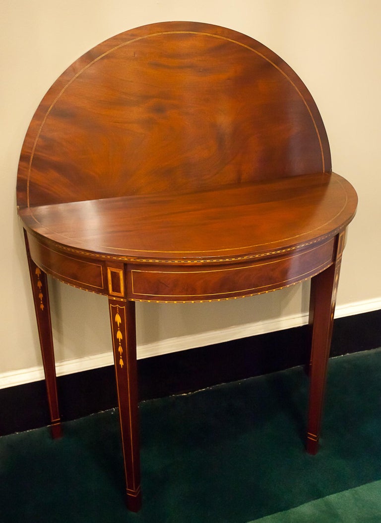 Federal Mahogany Inlaid Hepplewhite Card Table, 1795-1800, Baltimore at ...