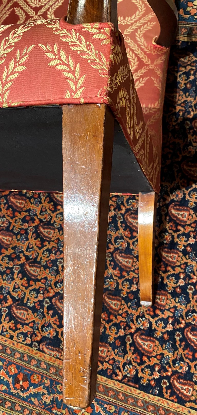 Federal Mahogany Upholstered Lolling Chair, circa 1785 For Sale at 1stDibs