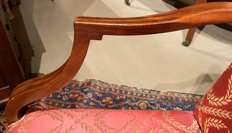 Federal Mahogany Upholstered Lolling Chair, circa 1785 For Sale at 1stDibs