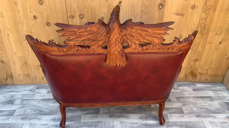 Federal Style Carved Ornate Tufted Parlor Set Newly Upholstered, Set of ...