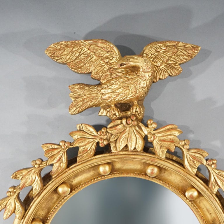 Federal Style Figural Gilt Composition Eagle Bullseye Mirror 20th ...
