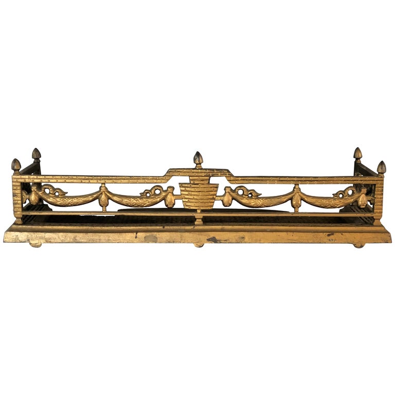 Federal Style Gilt over Bronze Fire Place Fender For Sale at 1stDibs