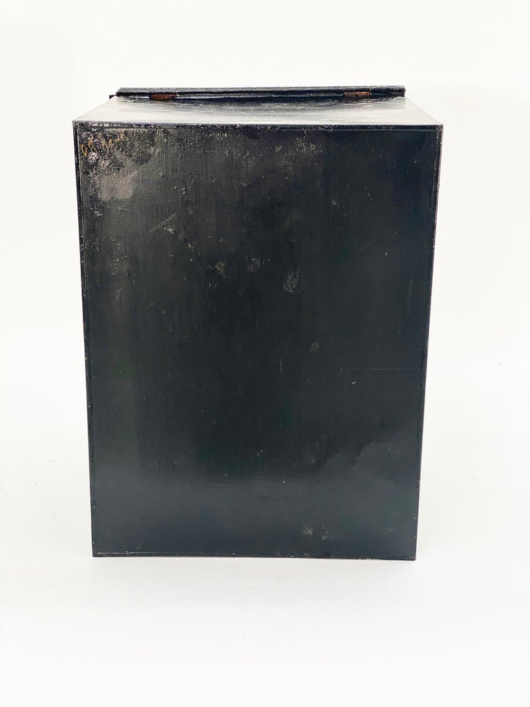 Federal Style Hand Painted Tole Tinder Wood Box For Sale at 1stDibs ...