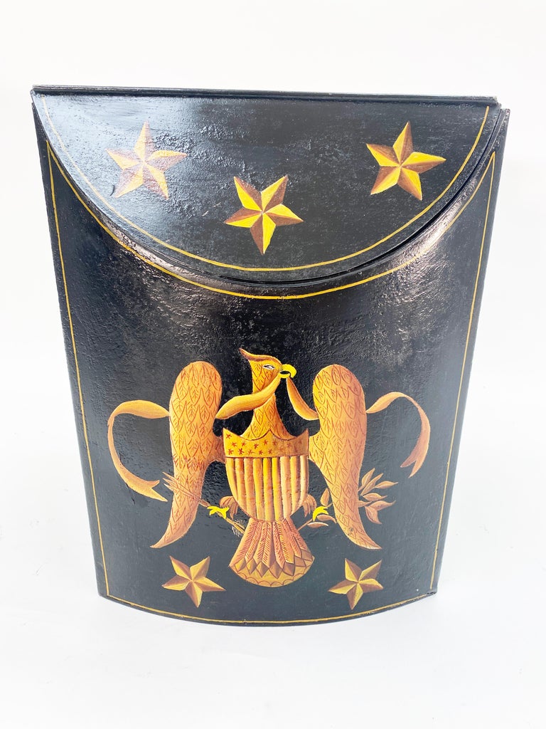 Federal Style Hand Painted Tole Tinder Wood Box For Sale at 1stDibs ...