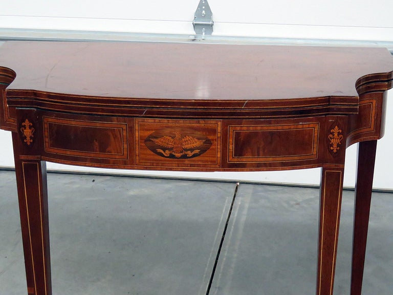 Antique Federal style Inlaid Sheraton Console Games Table at 1stDibs
