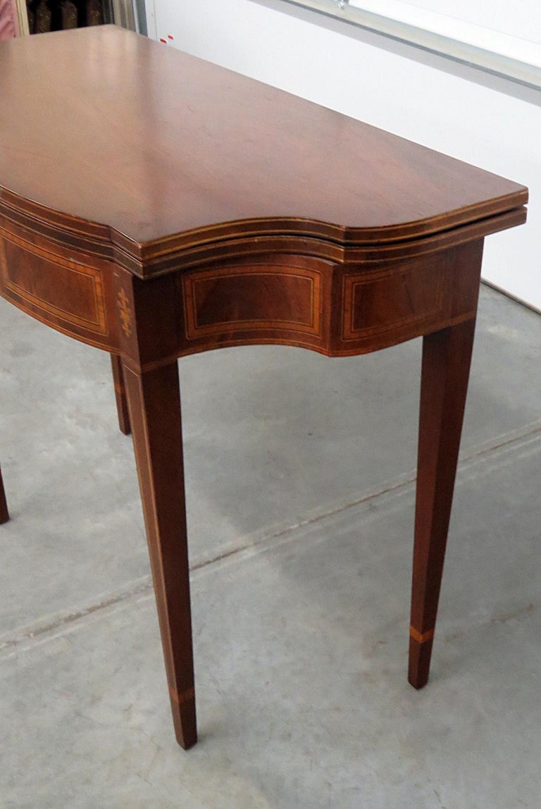 Antique Federal style Inlaid Sheraton Console Games Table at 1stDibs
