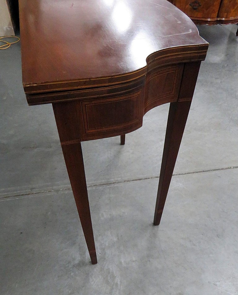 Antique Federal style Inlaid Sheraton Console Games Table at 1stDibs
