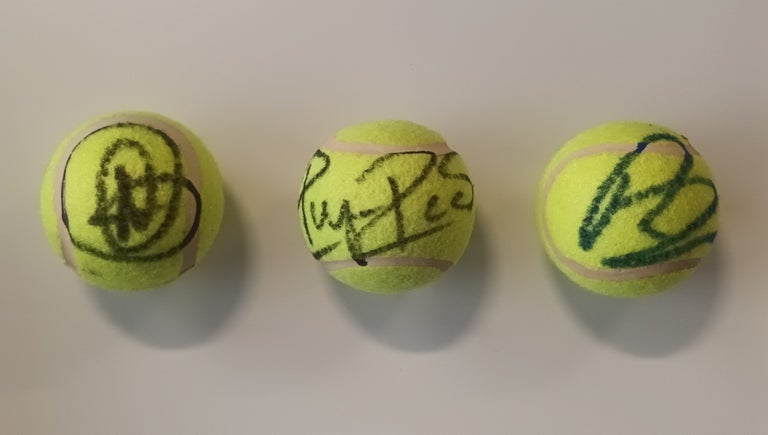 Federer, Nadal and Djokovic autographed tennis balls For Sale at 1stDibs