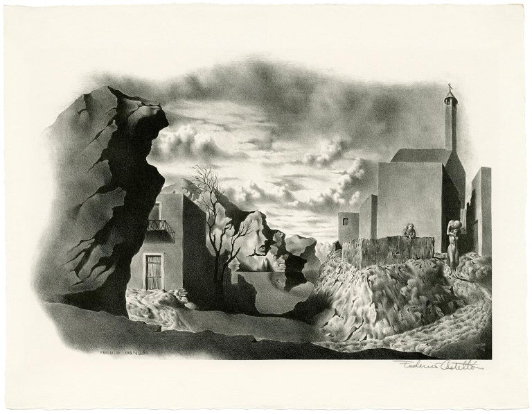 Federico Castellon - Spanish Landscape — Mid-century Surrealism at 1stDibs