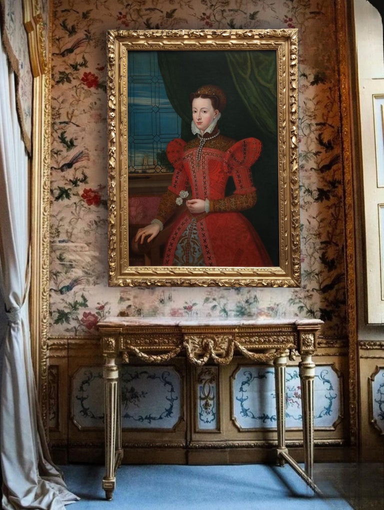 Portrait de femme, Mary Reine des Écosses, 18e siècle, peinture à l ...