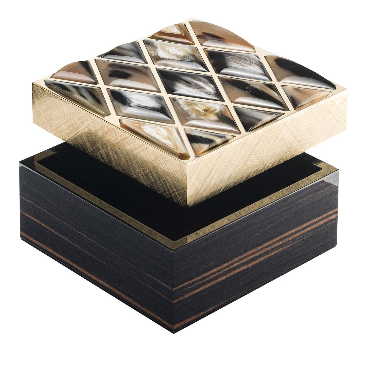 Fedora Box in Glossy Ebony, Corno Italiano and 24-K Gold-Plated Brass ...