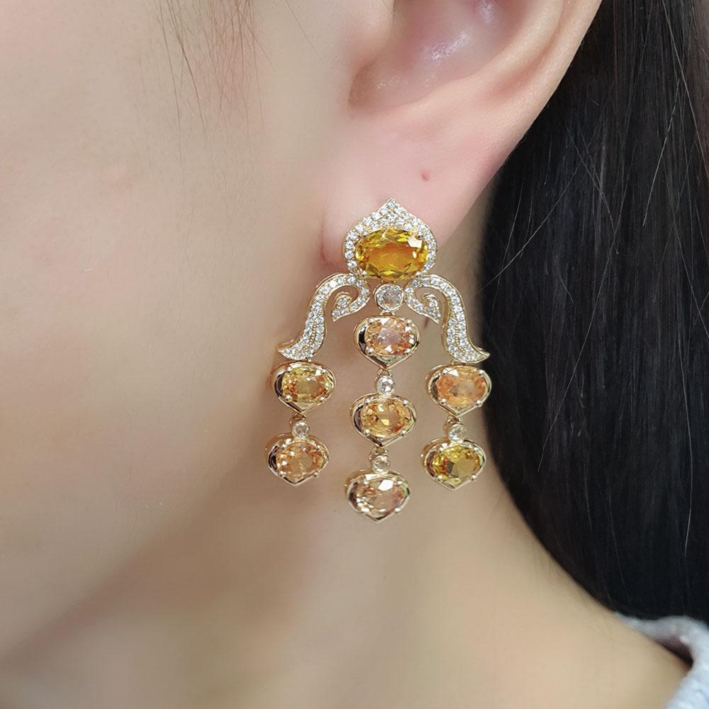Fei Liu 13ct Yellow Sapphire and Diamond 18 Karat Yellow Gold ...