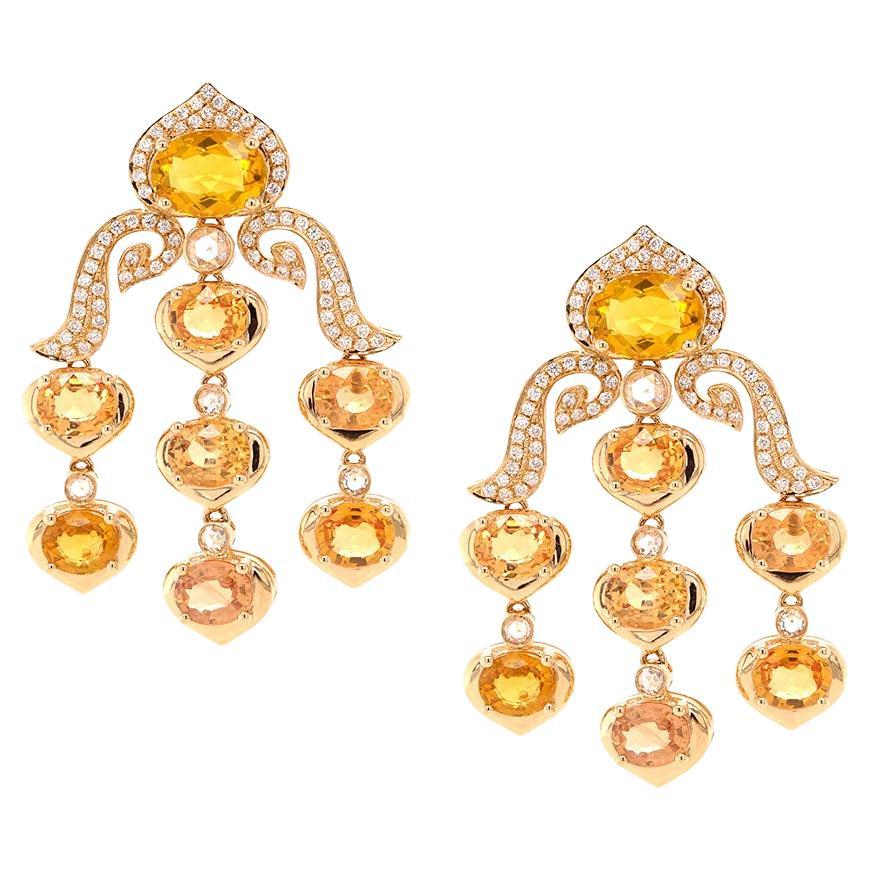 Fei Liu 13ct Yellow Sapphire and Diamond 18 Karat Yellow Gold ...