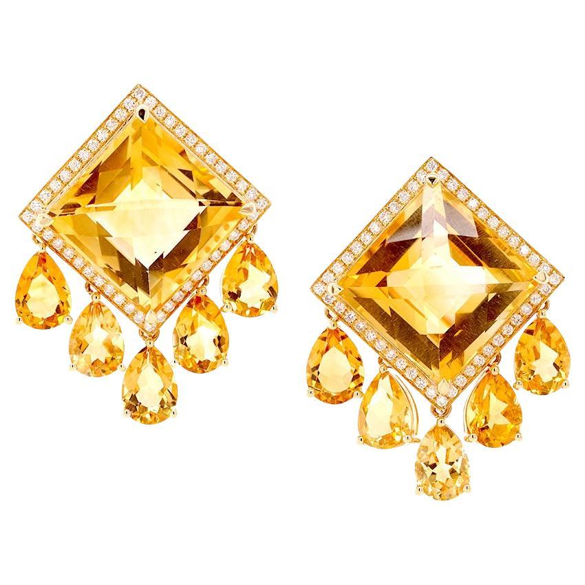 Fei Liu 13ct Yellow Sapphire and Diamond 18 Karat Yellow Gold ...