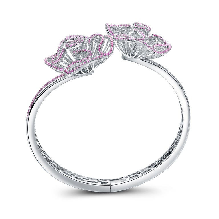 Fei Liu Hearts and Arrows Pink Cubic Zirconia Sterling Silver Bangle ... Fei Liu Hearts and Arrows Pink Cubic Zirconia Sterling Silver Bangle ...
