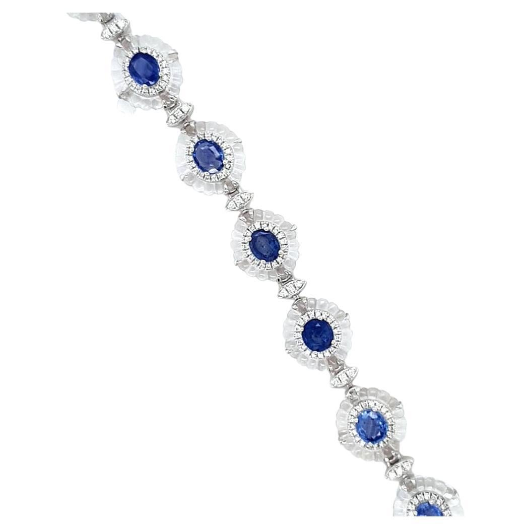 Fei Liu Sapphire, Diamond and Rock Crystal Platinum Bracelet - 7 Inches ...