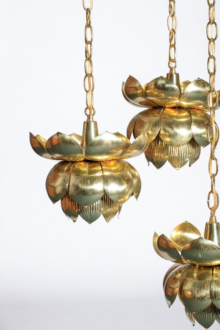 Feldman Triple Lotus Light Fixture Chandelier, circa 1960 For Sale at ...