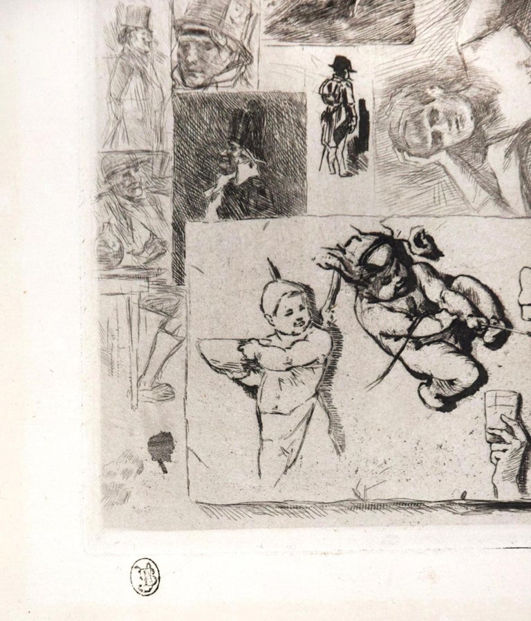 Félicien Rops - Le Po au Lait - Original Etching by Félicien Rops ...