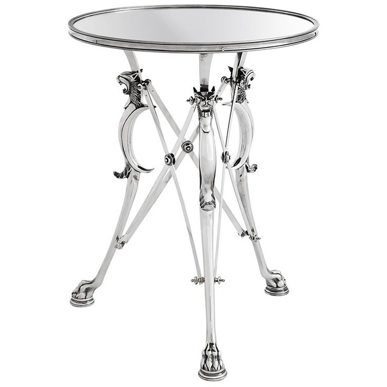 Feline Side Table in Silver Finish For Sale at 1stDibs