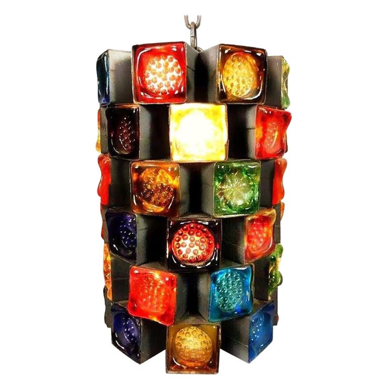 Felipe Delfinger for Feders Mexican Modernist Brutalist Hanging Pendant ...