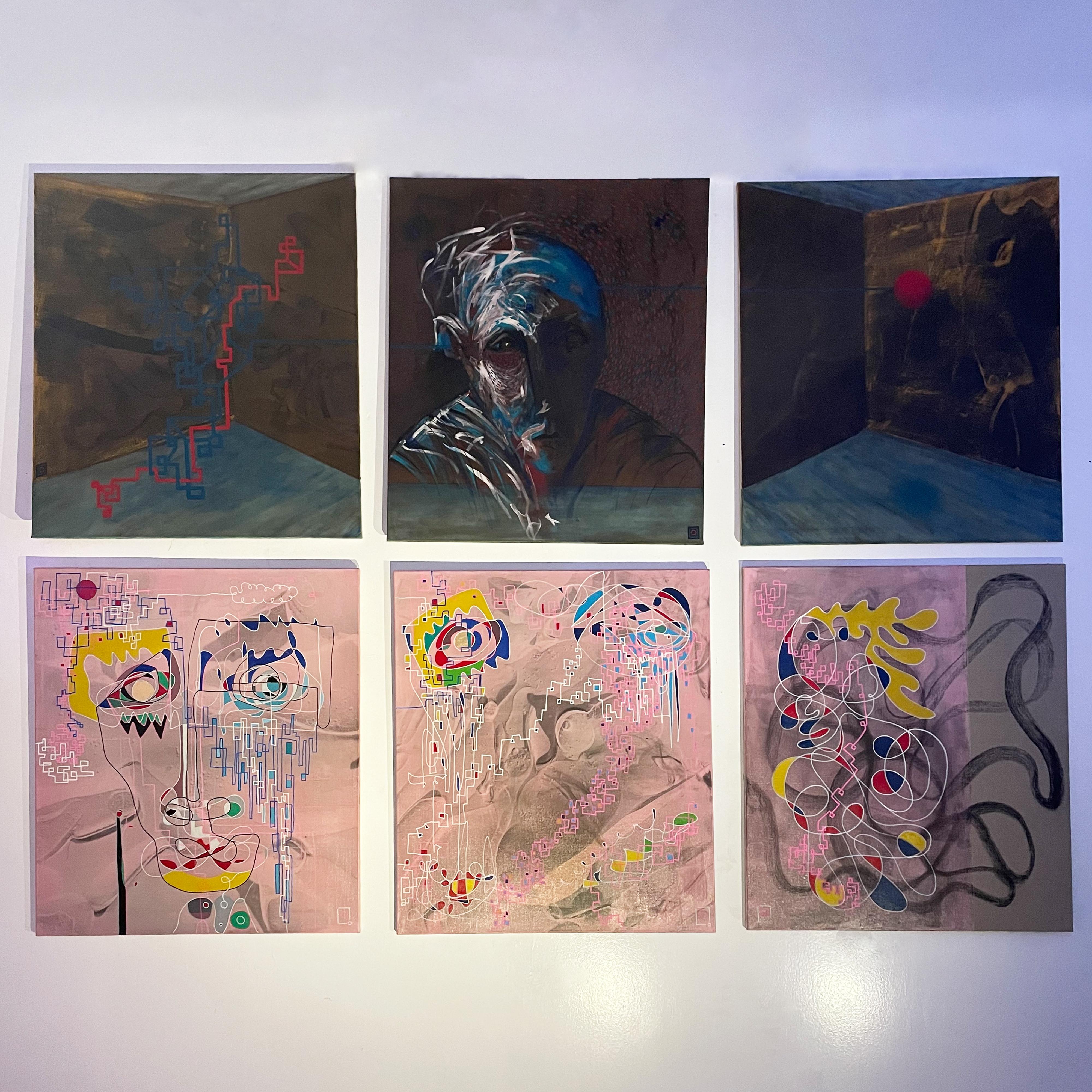 Felipe Fredes - Instructions on how to disappear in three moments (pink), neuroscience triptych ...