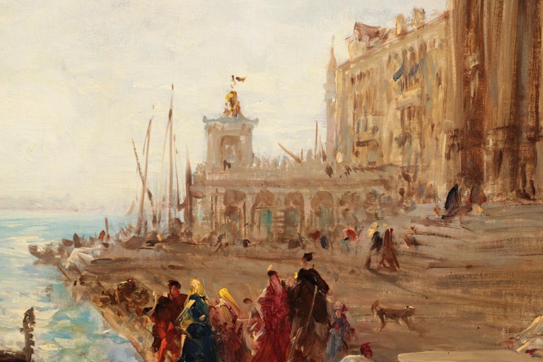 Félix Ziem - The Grand Canal - Orientalist Impressionist Landscape Oil ...