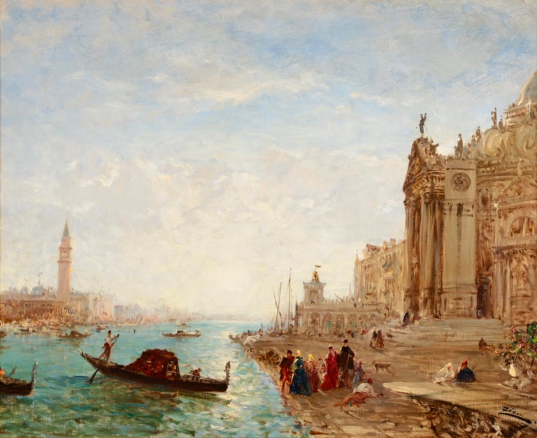 Félix Ziem - The Grand Canal - Orientalist Impressionist Landscape Oil ...