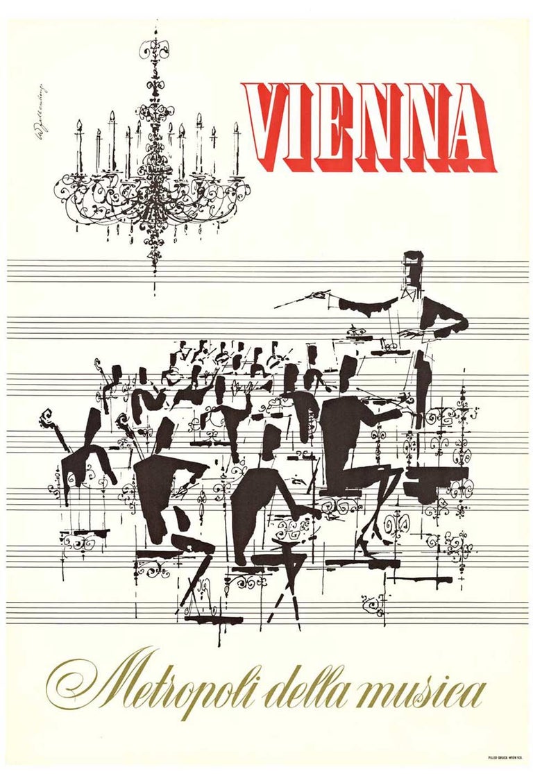 Fellenberg - Original "Vienna Metropoli della musica" vintage poster ...