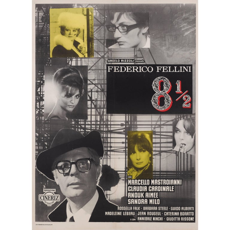 Original Vintage Movie Poster For Federico Fellini's Award Winning Film ...