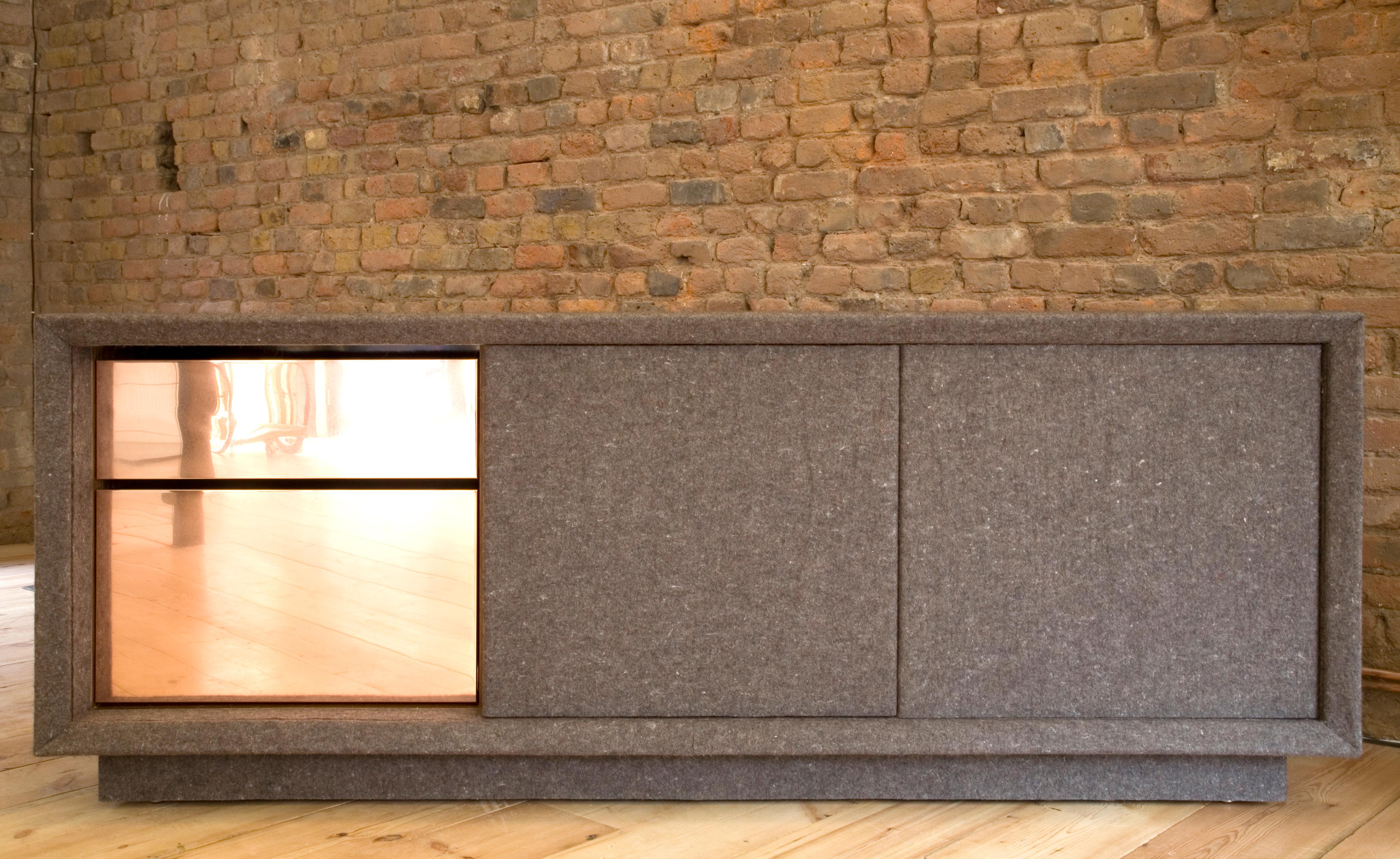 Felt and Copper Cabinet For Sale at 1stDibs