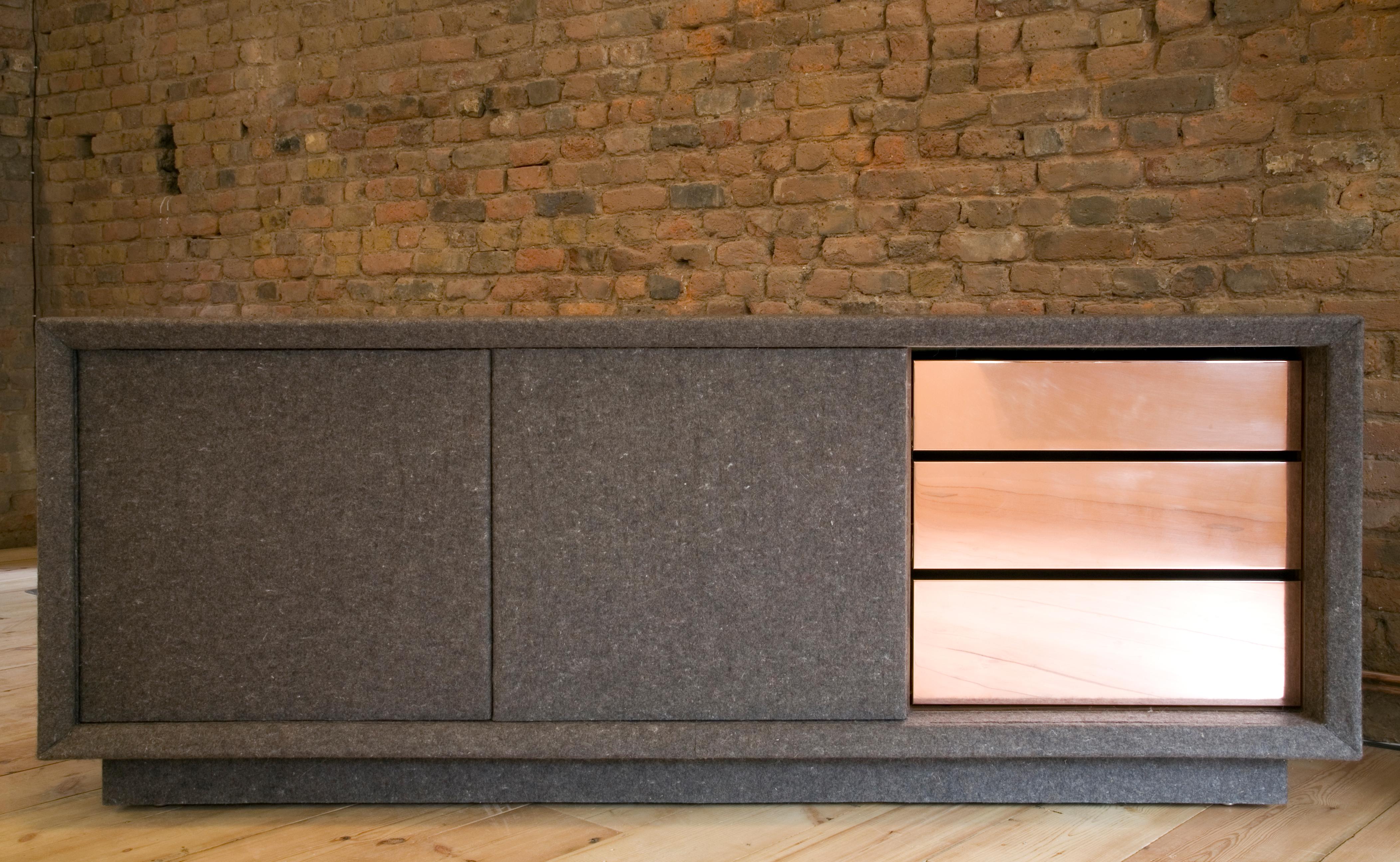 Felt and Copper Cabinet For Sale at 1stDibs