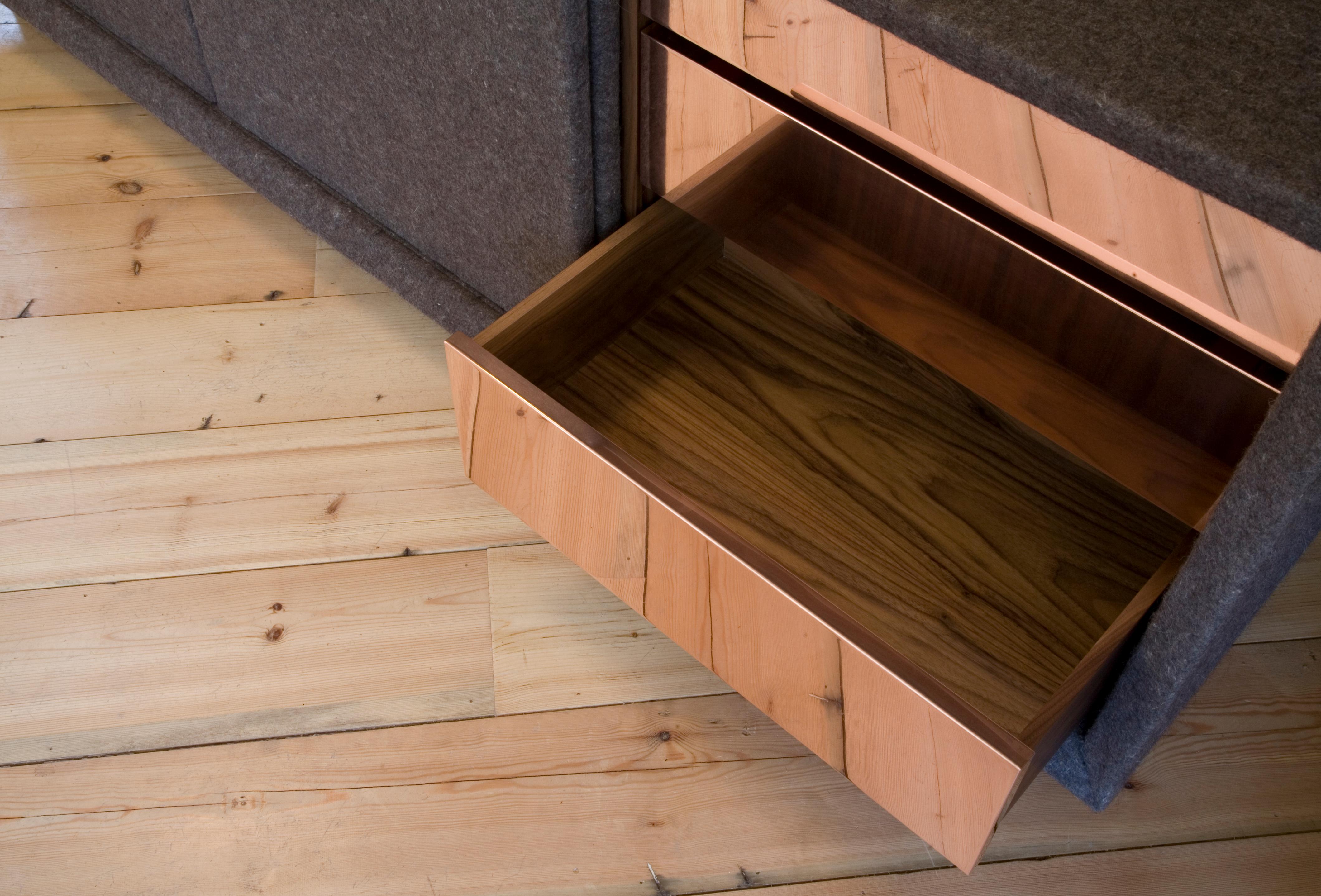Felt and Copper Cabinet For Sale at 1stDibs